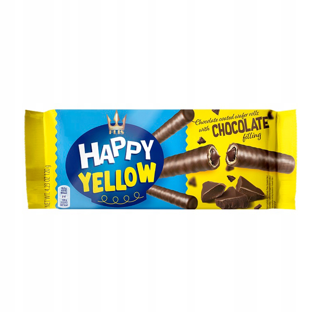 Flis Happy Yellow czekolada rurki nadziewane 120 g • Opinie - Allegro