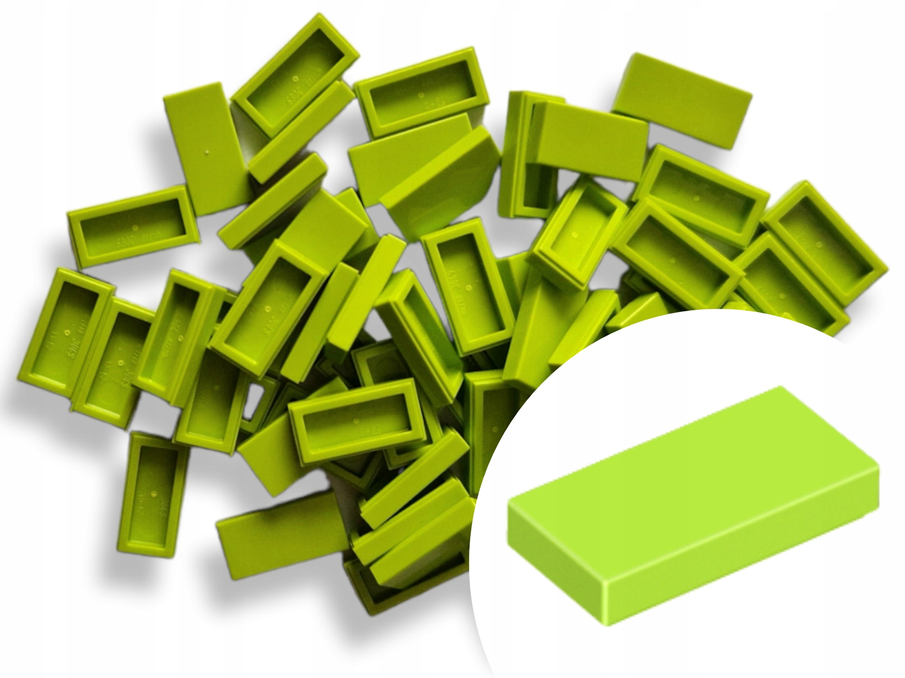 LEGO 3069b TILE Płytka 1x2 Lime Zielony 40 szt 13086440834 - Allegro.pl