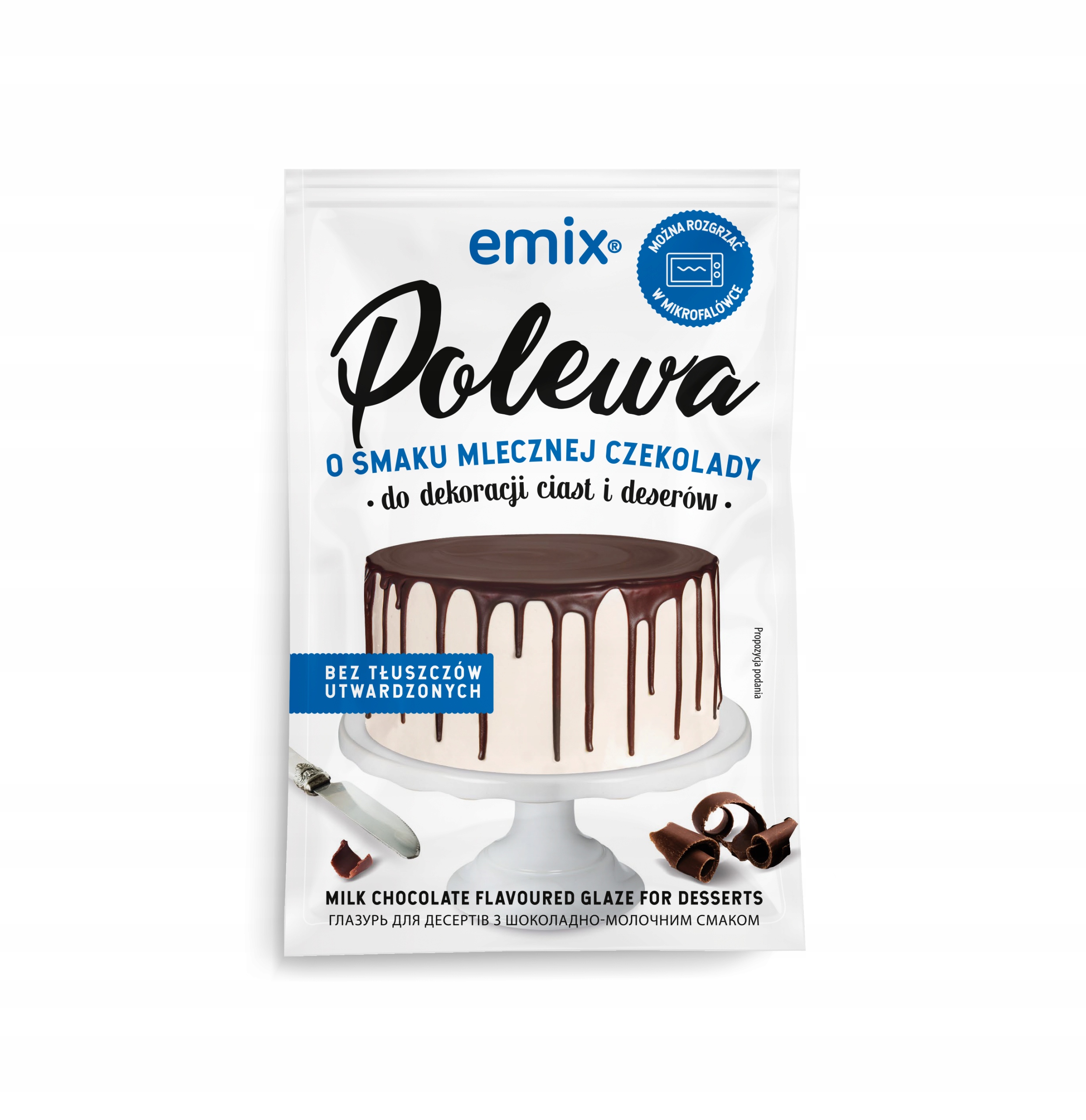 Emix Polewa o smaku mlecznej czekolady 100g (5901858001469) • Cena ...