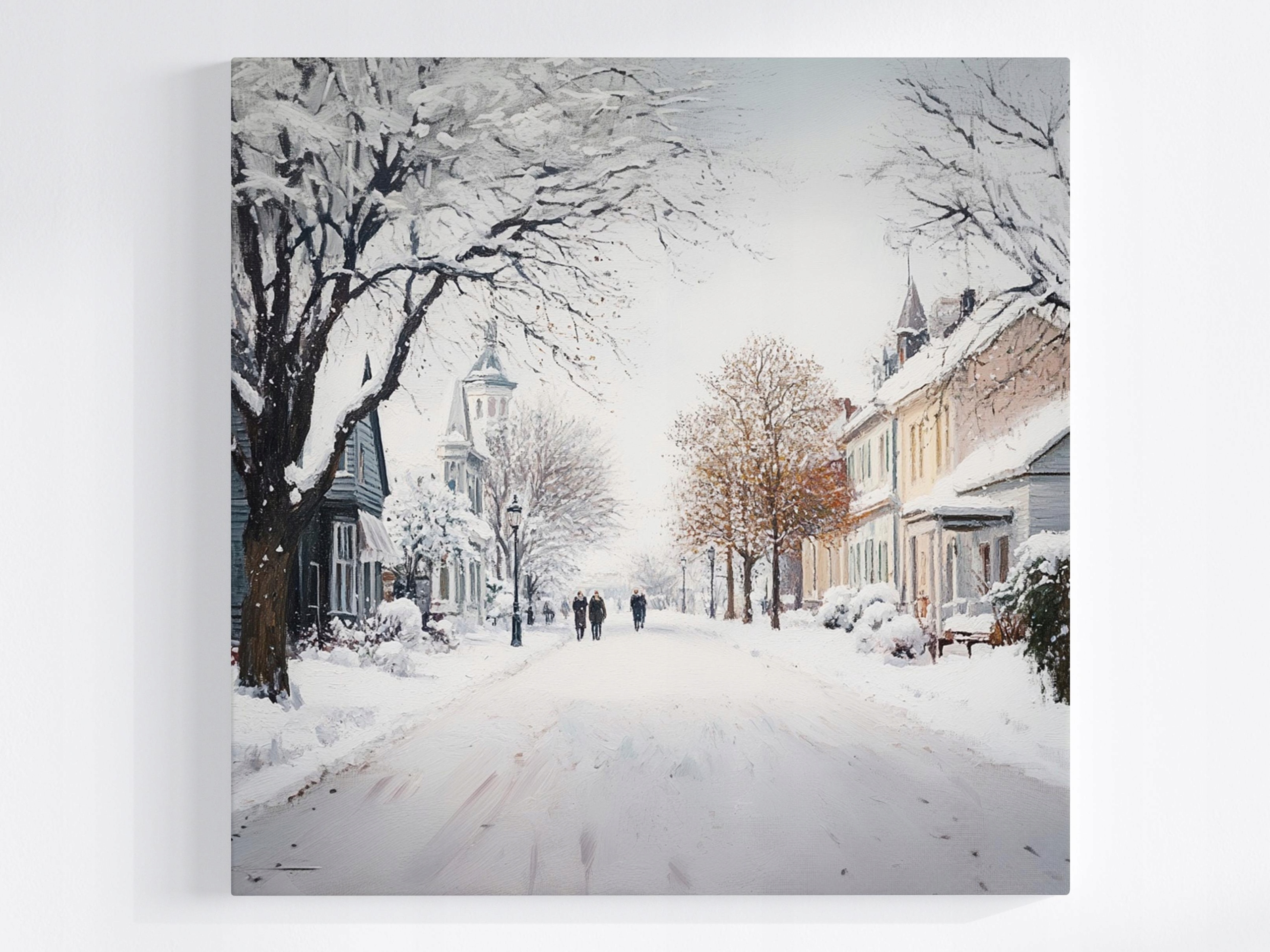 PLAKAT POLSKA MIASTO PODLASIE ULICA ZIMA ŚNIEG MRÓZ 80x80 bez ramy 80 x ...