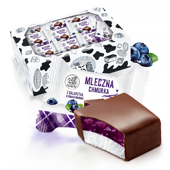 AIM FOOD FLYING COW MLECZNA CHMURKA Z GALARETKĄ BORÓWKOWĄ 1 KG ...