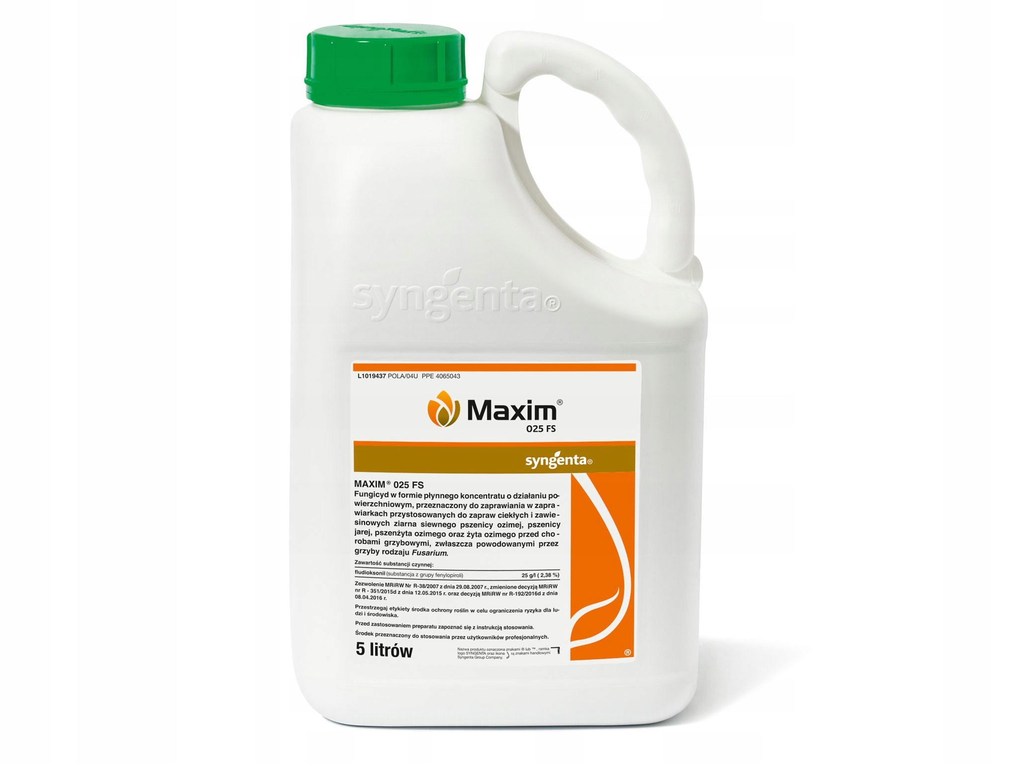 Maxim 025 FS 5l Zaprawa Nasienna Syngenta (5901157070517) • Cena, Opinie • Środki ochrony roślin ...