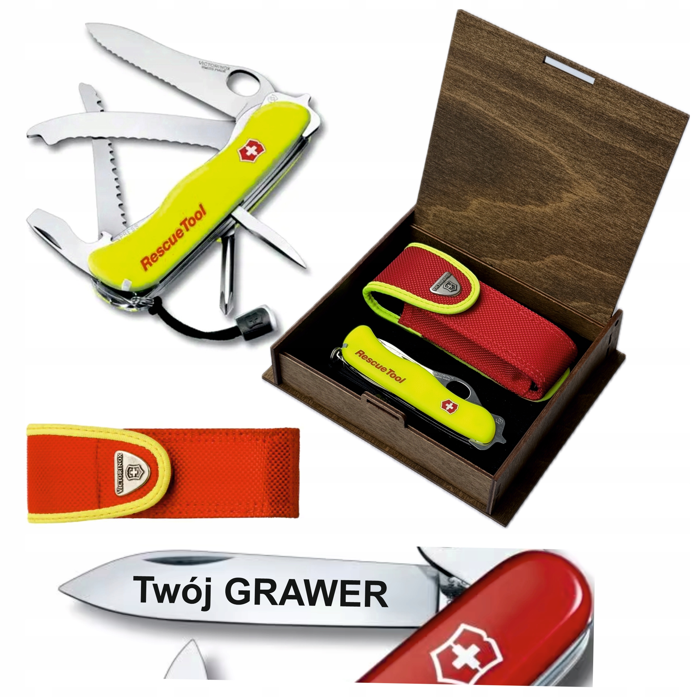 SCYZORYK VICTORINOX 0.8623.MWN RESCUETOOL Z ETUI DREWNO GRAWER ...