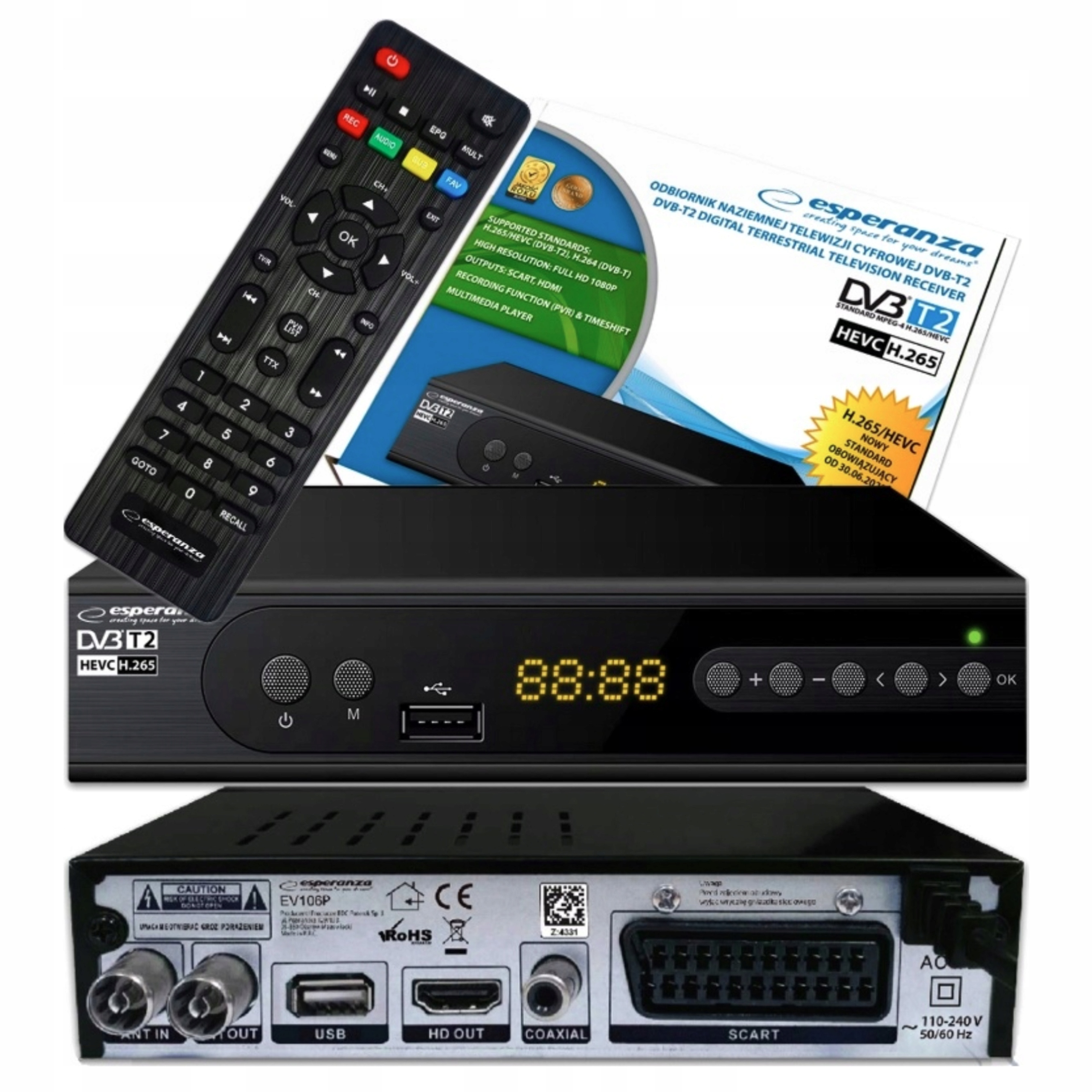 DEKODER TUNER TV NAZIEMNEJ HD DVB-T2 HEVC H.265 - Sklep, Opinie, Cena w ...