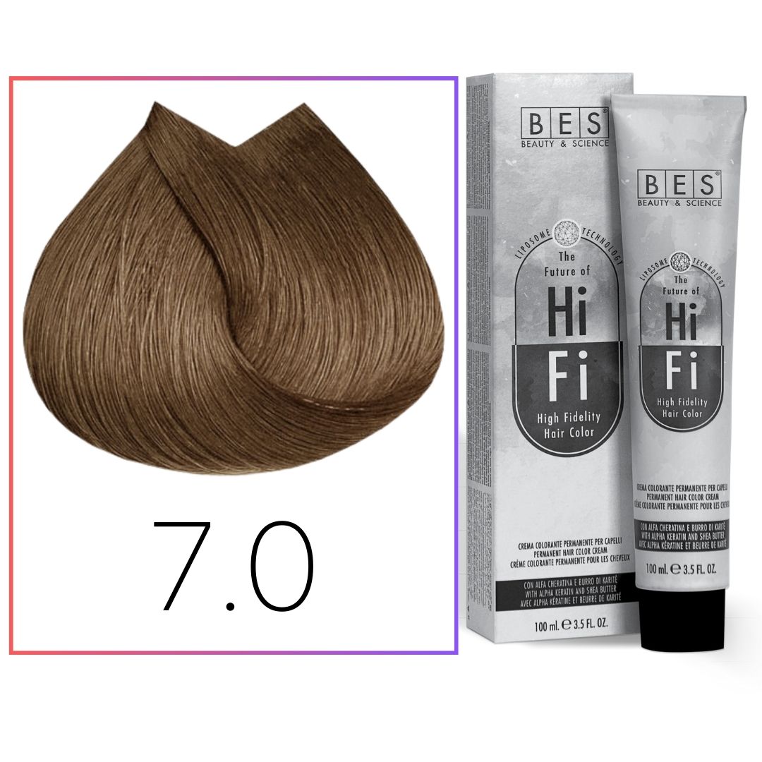 BES Hi-Fi Color krem koloryzujący do włosów 7.0 - blond - 100ml ...