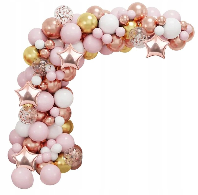 Girlanda balonowa balony złota różowa elegancka wesele impreza panieński • Cena, Opinie ...