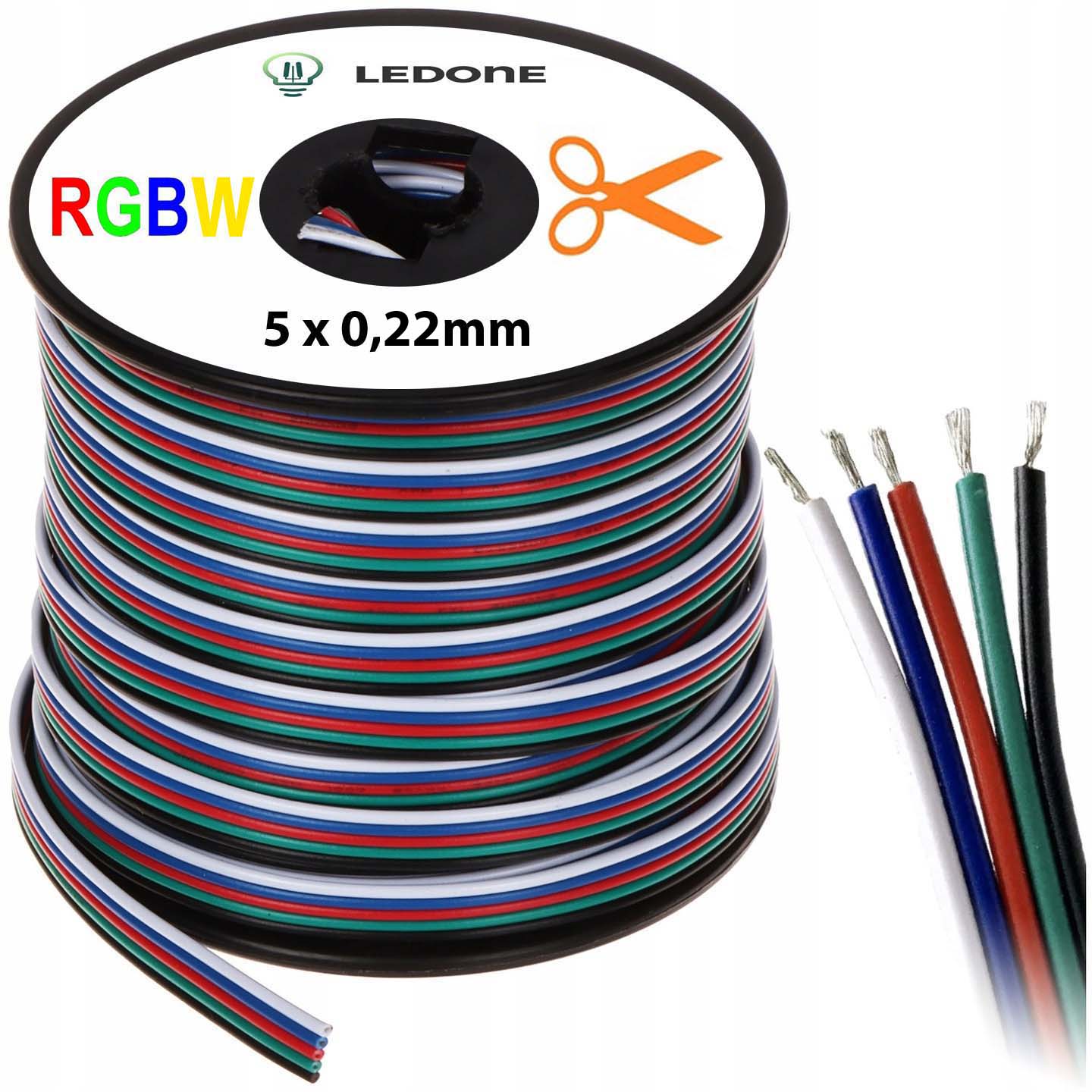 Kabel pięciożyłowy do taśm LED Led-one 1 m (5904261915132) • Cena ...