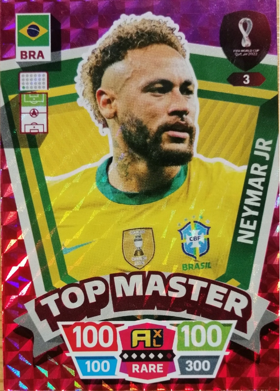 WORLD CUP QATAR 2022 RARE TOP MASTER 3 NEYMAR JR - 12489926783 - Allegro