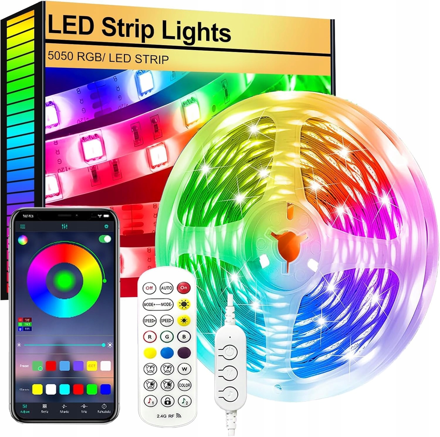 LED PÁSIK FUPT OSVETLENIE RGB LIŠTA NEÓN FAREBNÉ VÝKONNÉ DIÓDY 5M PRO ...