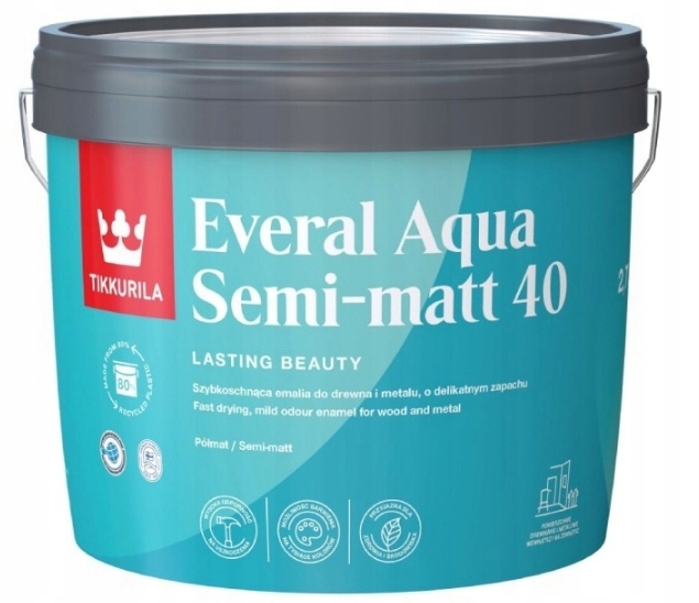Emalia akrylowa Tikkurila Everal Aqua Semi Mat 2,7 L (6408070075425 ...