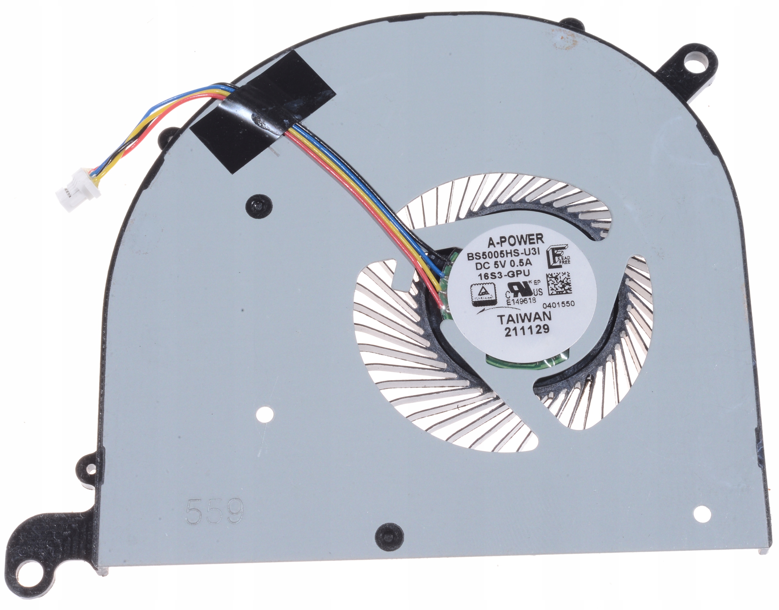 Wentylator 4pin PS63 BS5005HS-U3I DC 5V 0.5A 16S3-GPU MSI Prestige 15 w ...