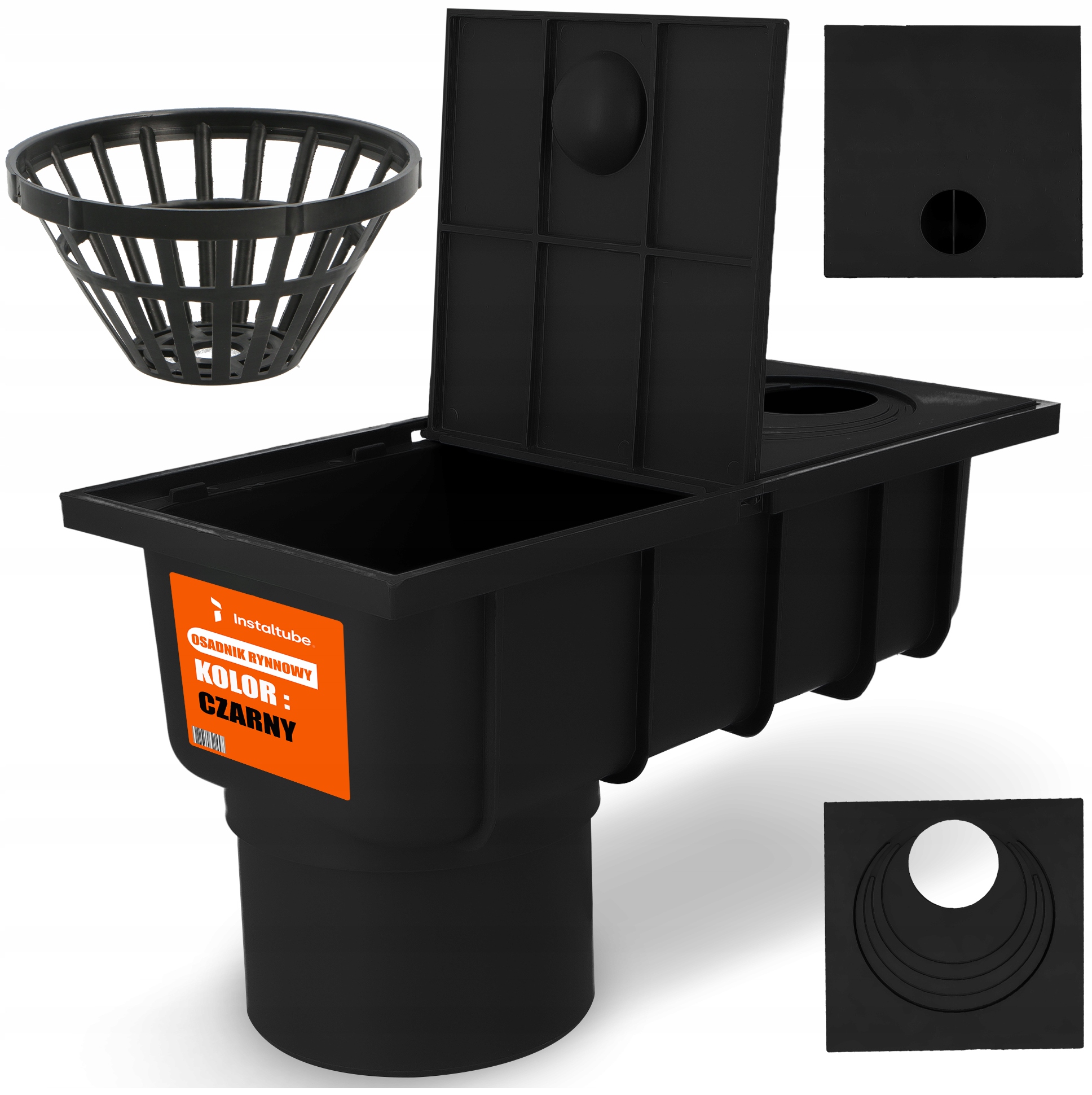 OSADNIK RYNNOWY CZARNY DOLNY 110 czyszczak rynny ADAPTER 50 - 110 ...