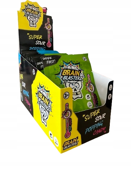BRAIN BLASTERZ SOUR POPPING CANDY KWAŚNY STRZELAJĄCY PROSZEK KARTON ...