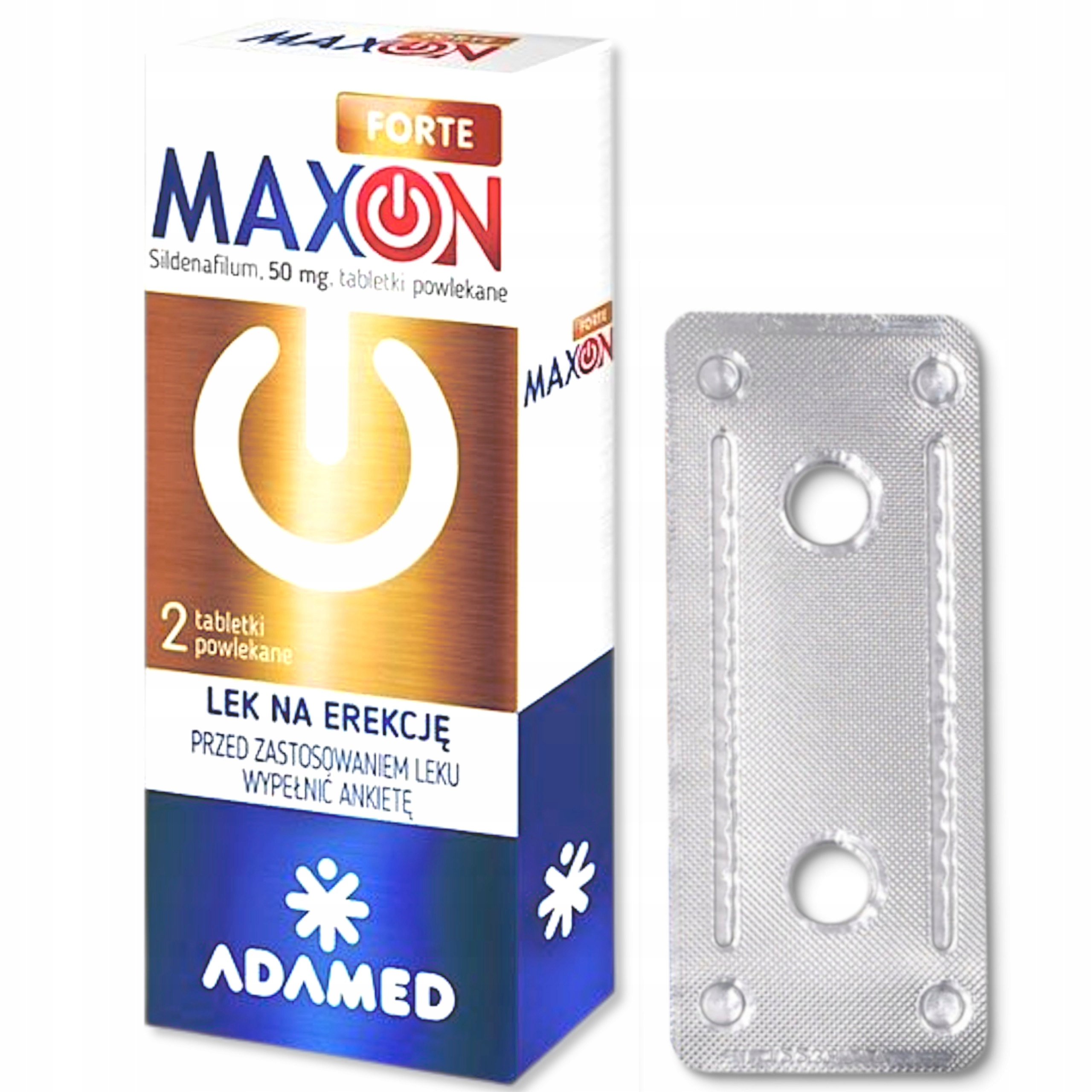 Maxon Forte 50 mg Sildenafil 2 tabletki powlekane zaburzenia erekcji ...