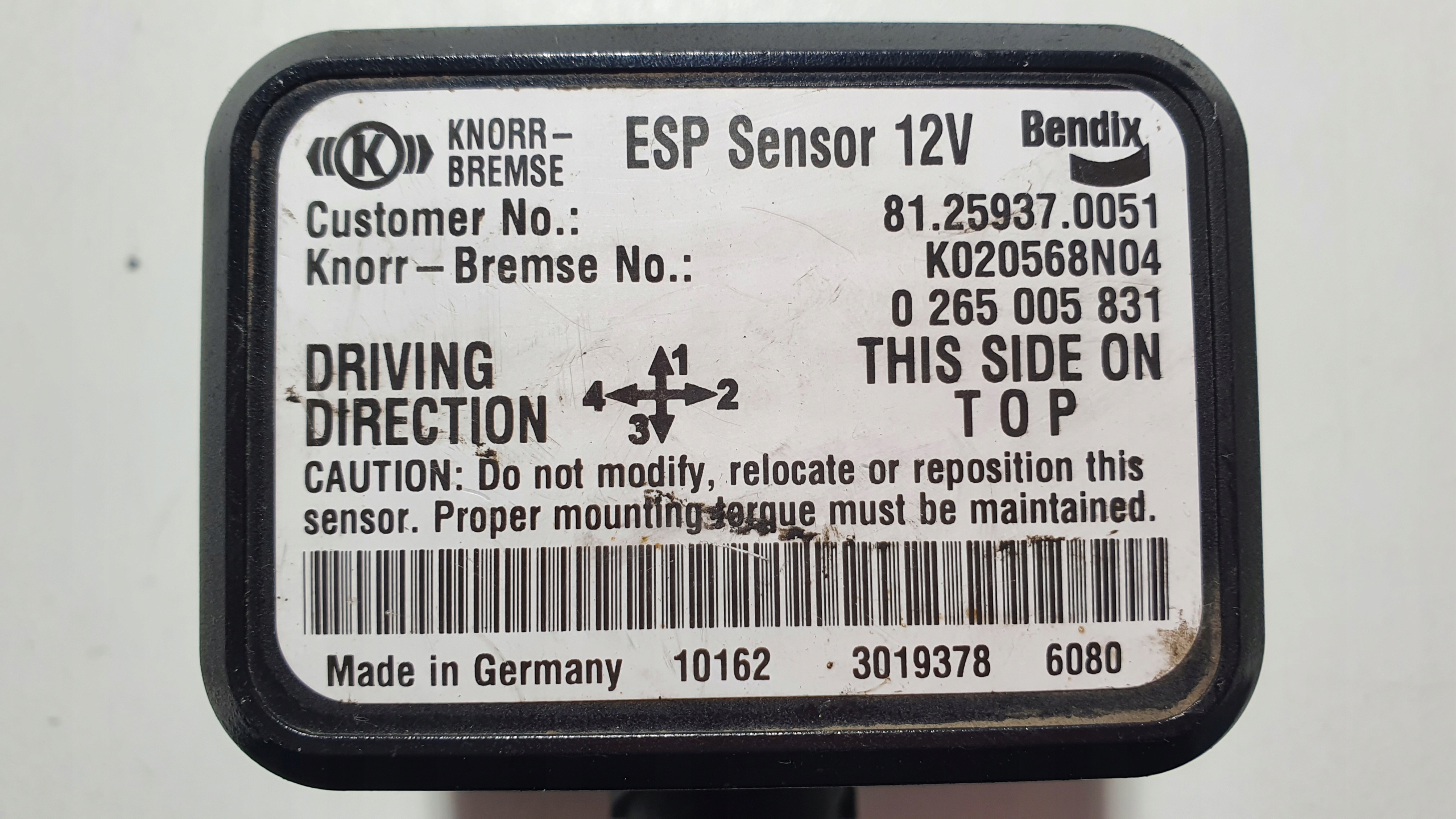 81259370051 81.25937.0051 - Датчик ESP 12V MAN TGX TGS купить на Avtoex ...