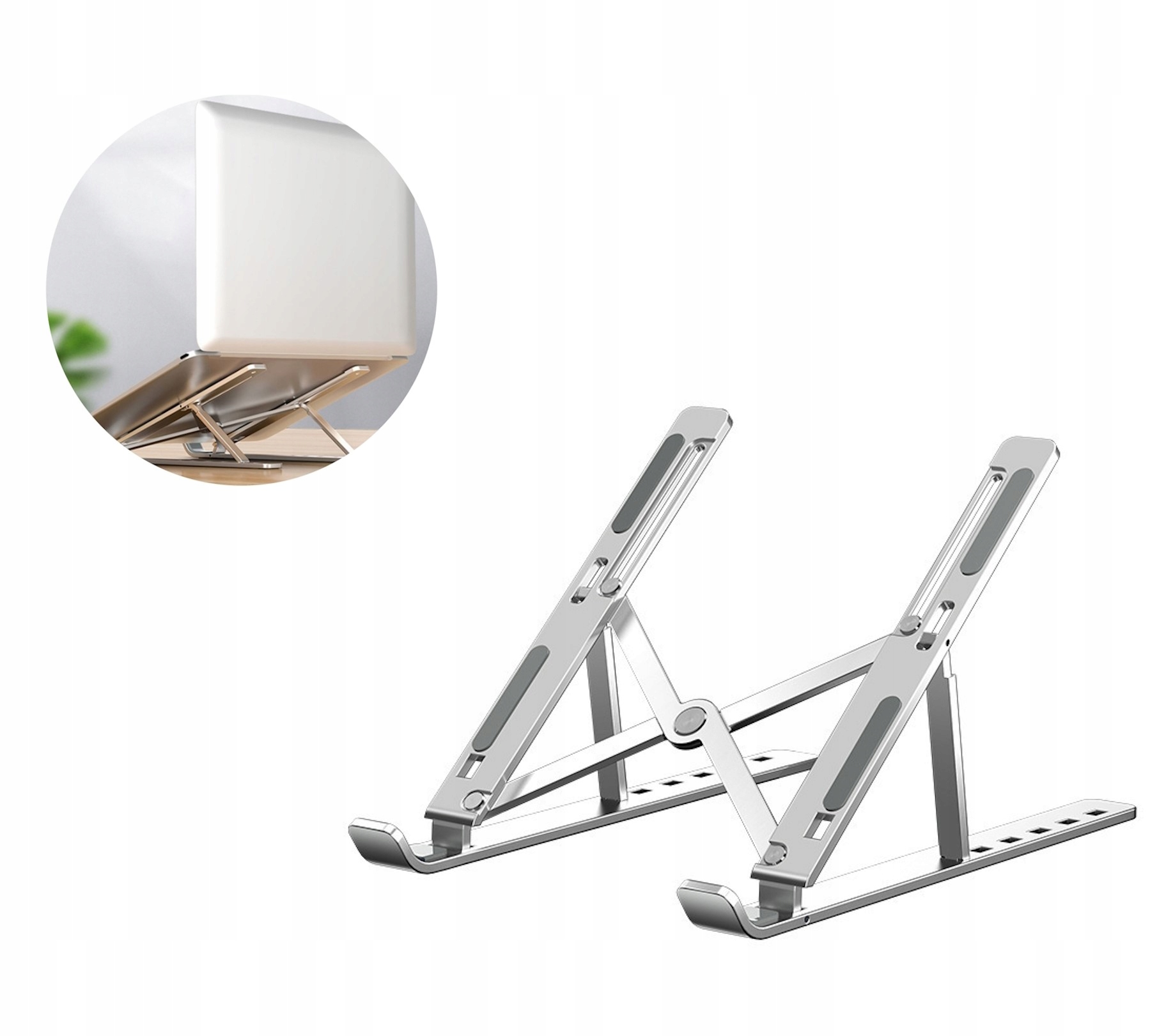 STOJAN NA NOTEBOOK STOLÍK POD NOTEBOOK SKLADACÍ STRIEBORNÝ - Allegro