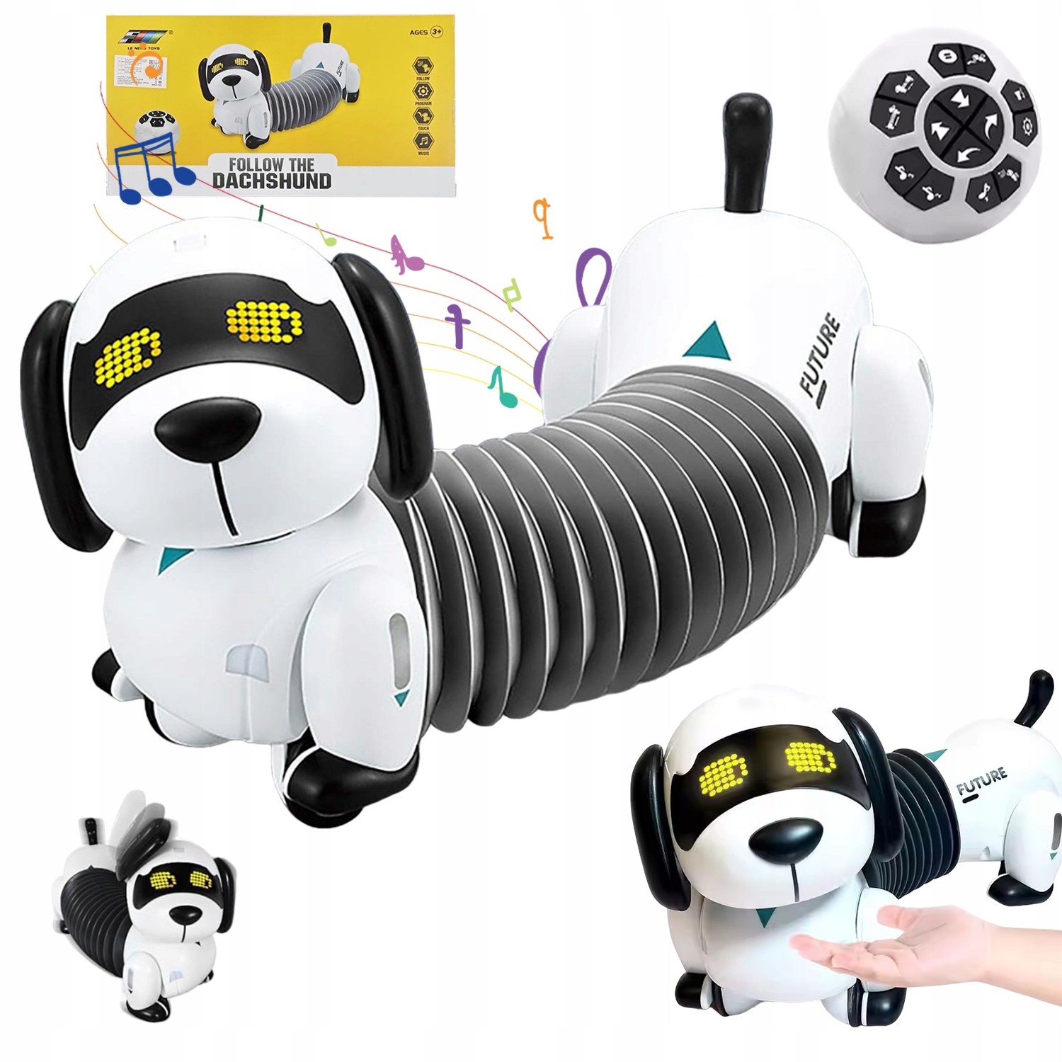 PROGRAMOVATELNÝ ROBOT-PES PRO DĚTI, ROZKLÁDACÍ JEZEVČÍK S DÁLKOVÝM ...