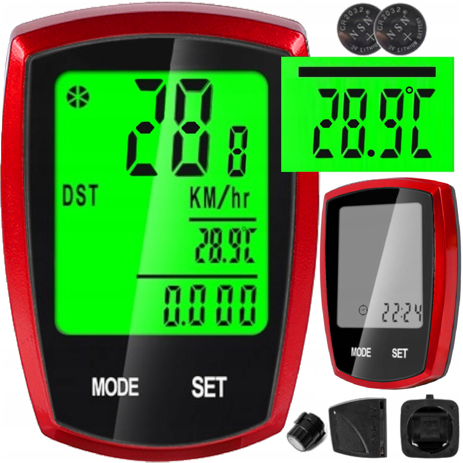 LICZNIK ROWEROWY BEZPREWODOWY na rower TERMOMETR TRYB NOCNY ...