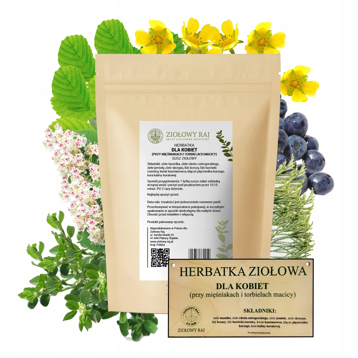 Zioła Dla Kobiet 500g Dolegliwości Kobiece Mięśniaki Macicy Jajników ...