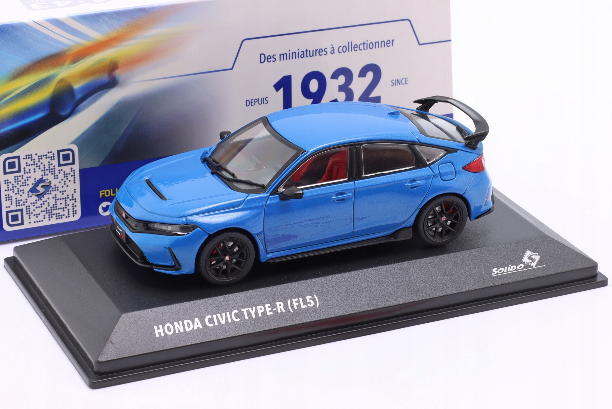 SOLIDO HONDA Civic Typ R (FL5) RACING BLUE 1:43 KOVOVÝ MODEL DARČEK ...