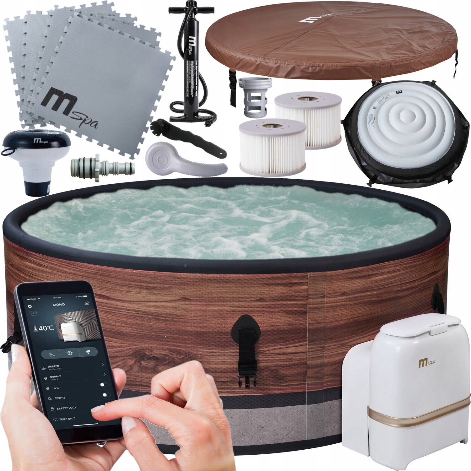 Basen z hydromasażem nadmuchiwany okrągły MSpa 930 l - porównaj ceny ...