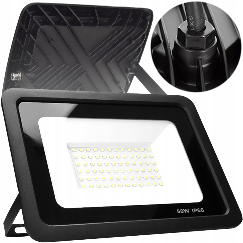 LAMPA HALOGENOWA LED ELEWACYJNA WODODPORNA ZEWNĘTRZNA 4000lm 6500K IP66 50W (5904194681203 ...