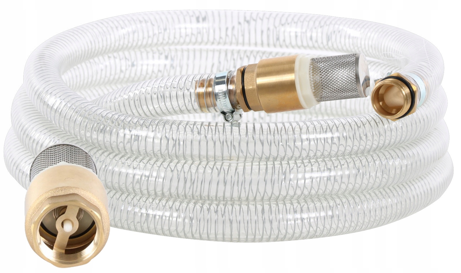 WĄŻ SSĄCY DO POMP I HYDROFORÓW Z MOSIĄDZ ZAWOREM SSAWNY Z KOSZEM 1CAL ...