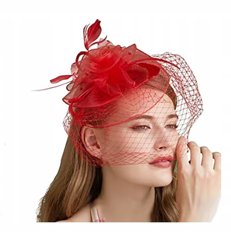 TOCZEK DAMSKI CZERWONY FASCYNATOR DO WŁOSÓW 1029 (5907001454670) • Cena ...