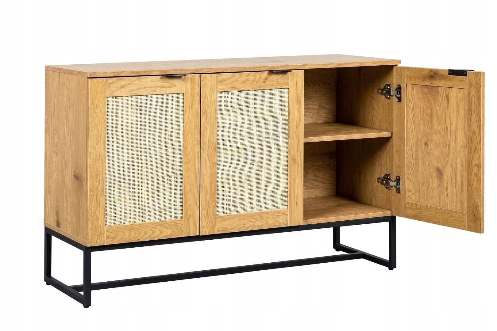 KOMODA DO SALONU SYPIALNI W STYLU BOHO KOLOR DĄB RATTAN PLECIONY FRONT ...