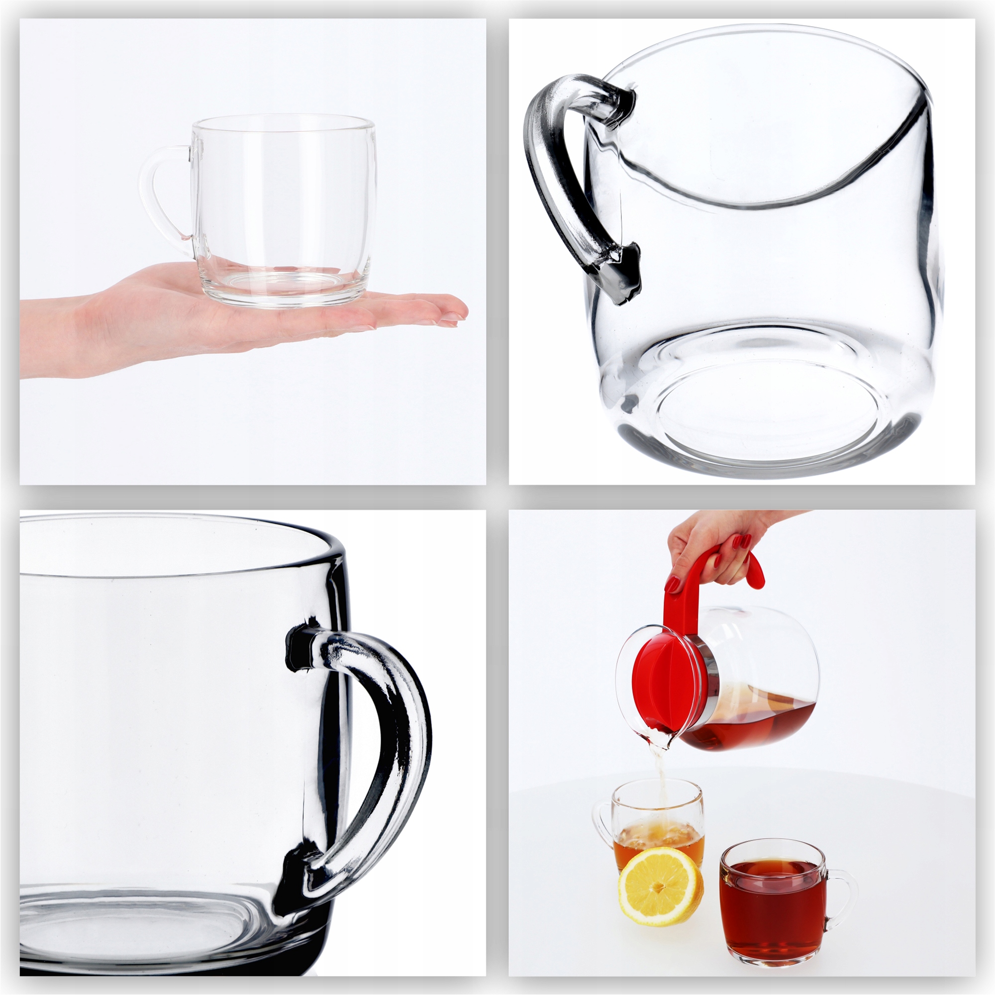 Szklanka Kubek Do Herbaty Kawy Soku Z Uchem 310ml - Arena.pl