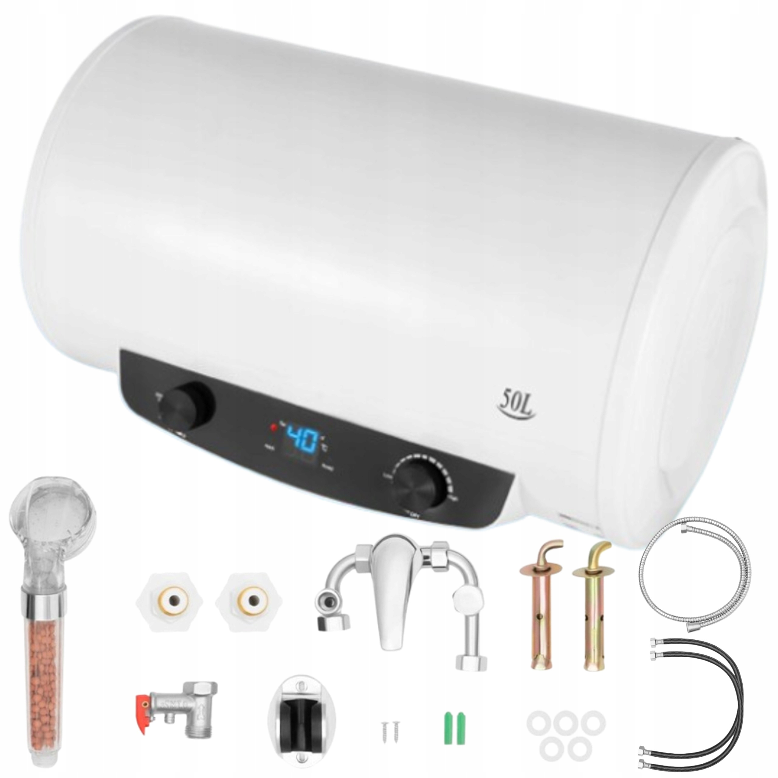 50L Horizontální elektrický ohřívač vody 220V Bojler s ohřívačem vody ...