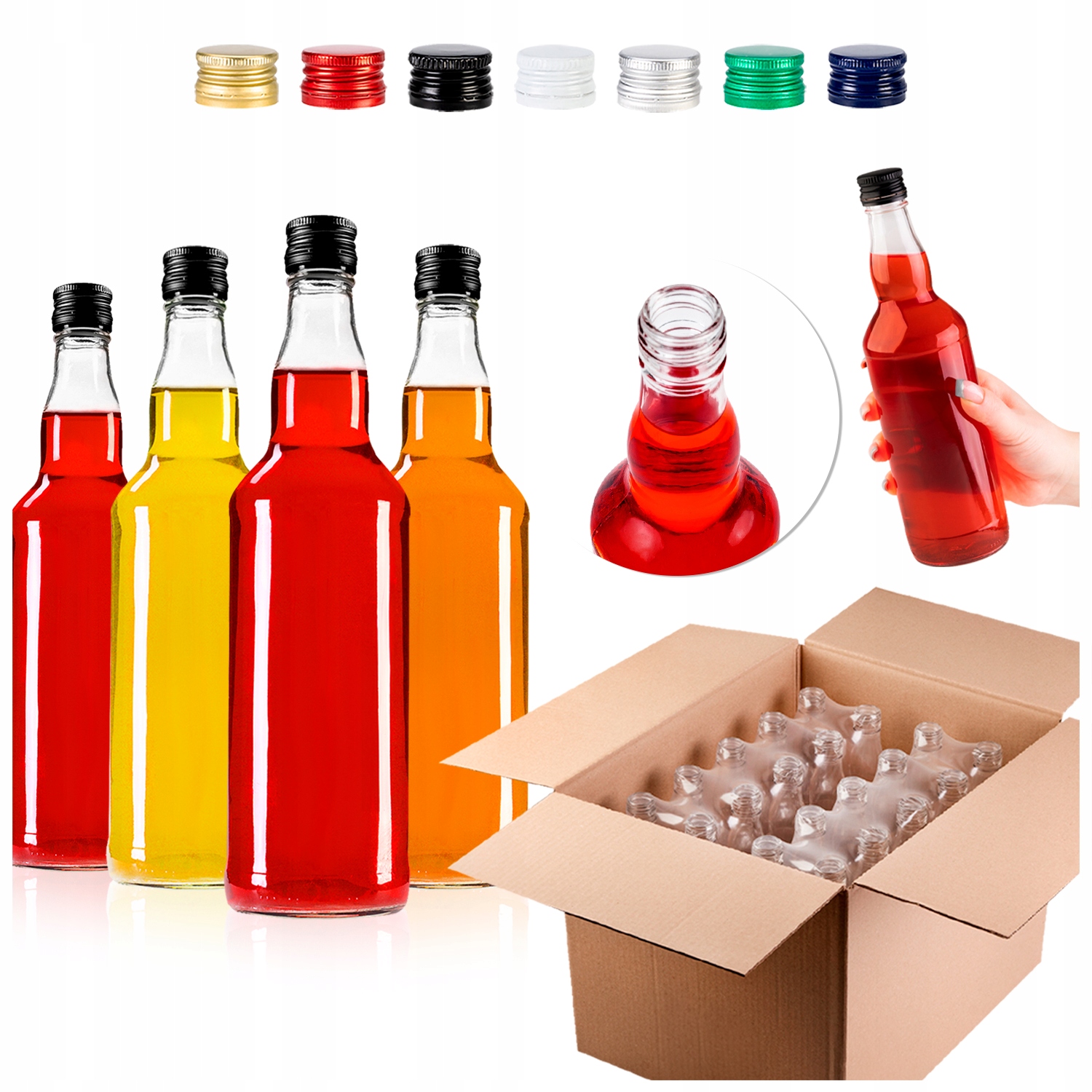 Üvegpalackok SuperButelki 500 ml-es csavaros kupakkal, 50 darab ...