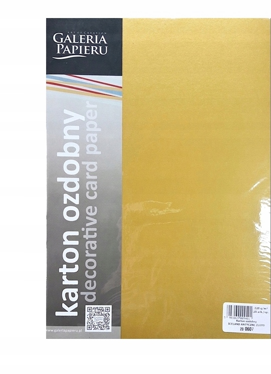 PAPIER KARTON OZDOBNY ICELAND ZŁOTY A4 220G 20 ARK DO ZAPROSZEŃ DYPLOMÓW (5903069009401) • Cena ...
