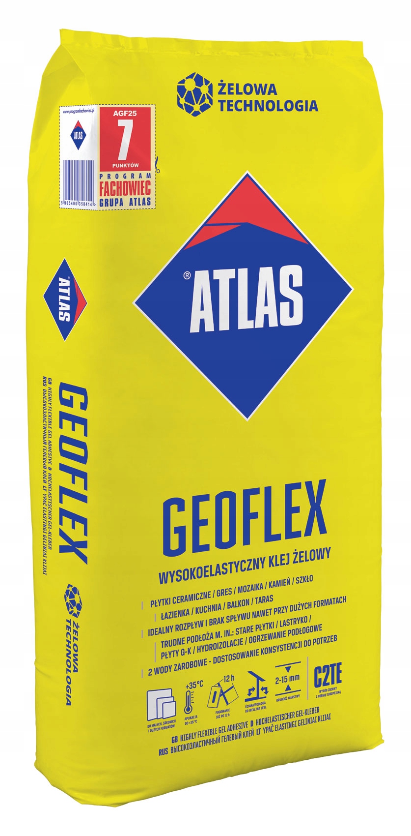 Klej żelowy do płytek Atlas GEOFLEX 25 kg 13984439965 - Allegro.pl