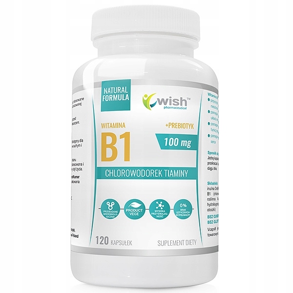 WISH WITAMINA B1 TIAMINA 100MG 120 KAPSUŁEK VEGE (5903351713009) • Cena ...