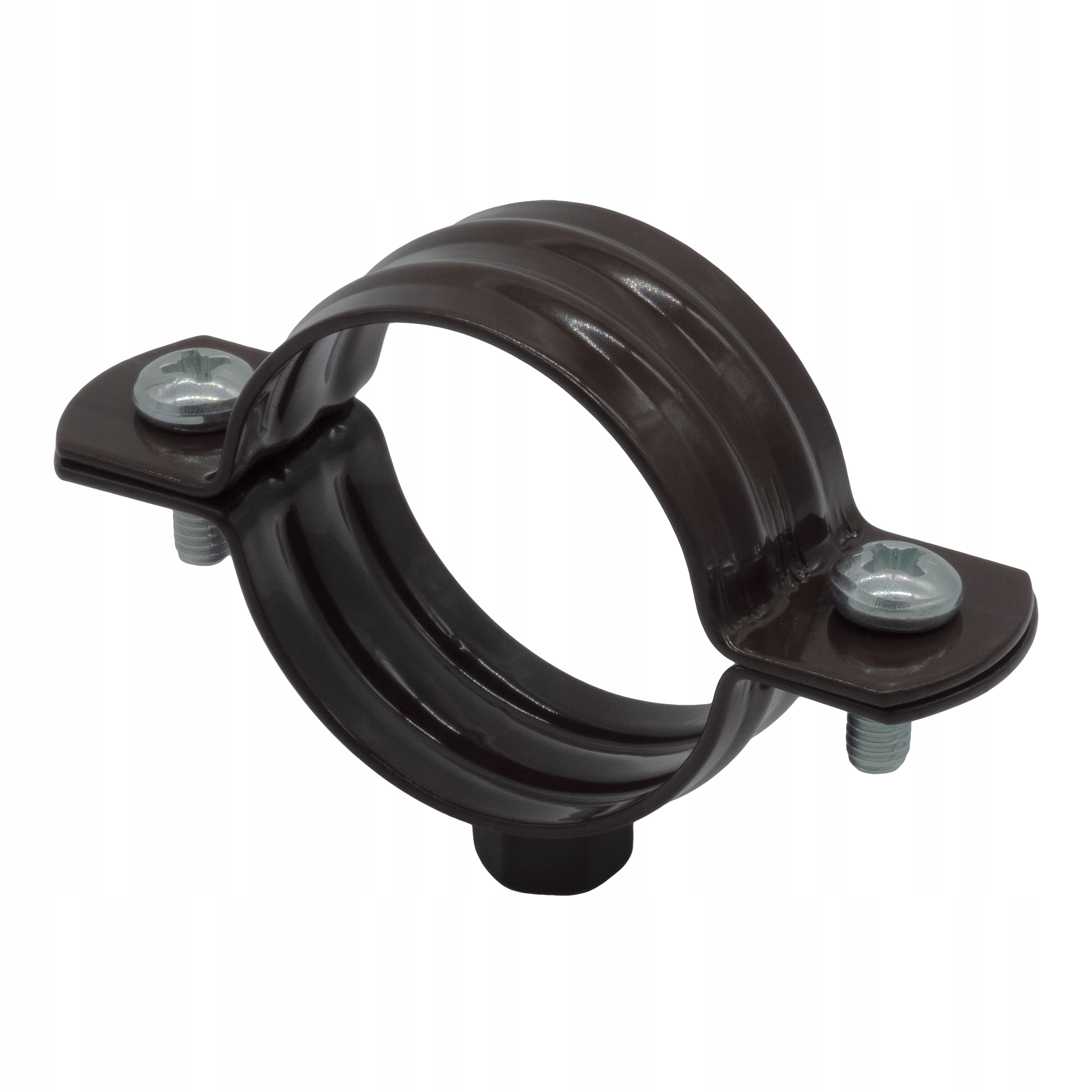 Uchwyt - Obejma do Rury Spustowej do PVC fi 50 mm Brąz Połysk 8017 ...