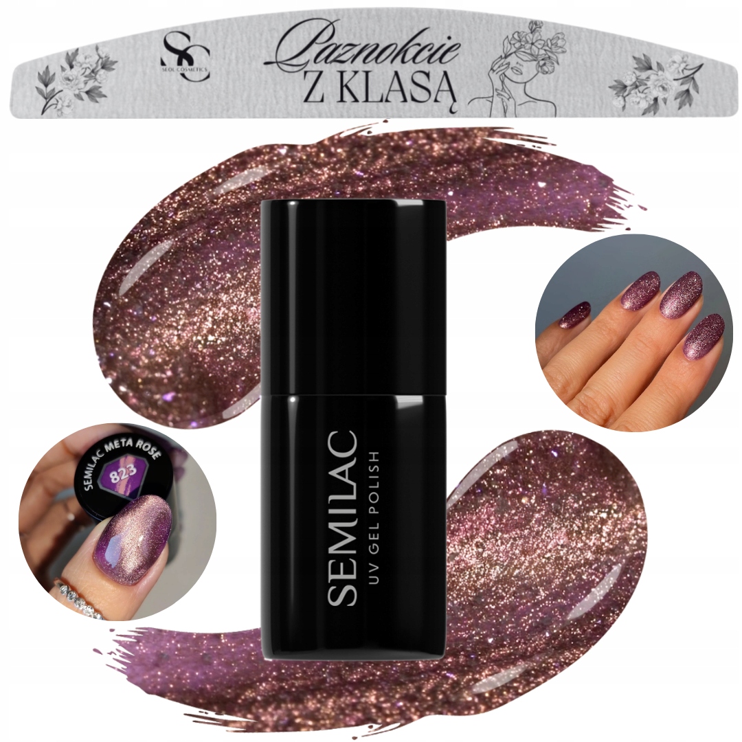 SEMILAC 823 Rose Galaxy Magnetyczny Lakier Hybrydowy do paznokci ...