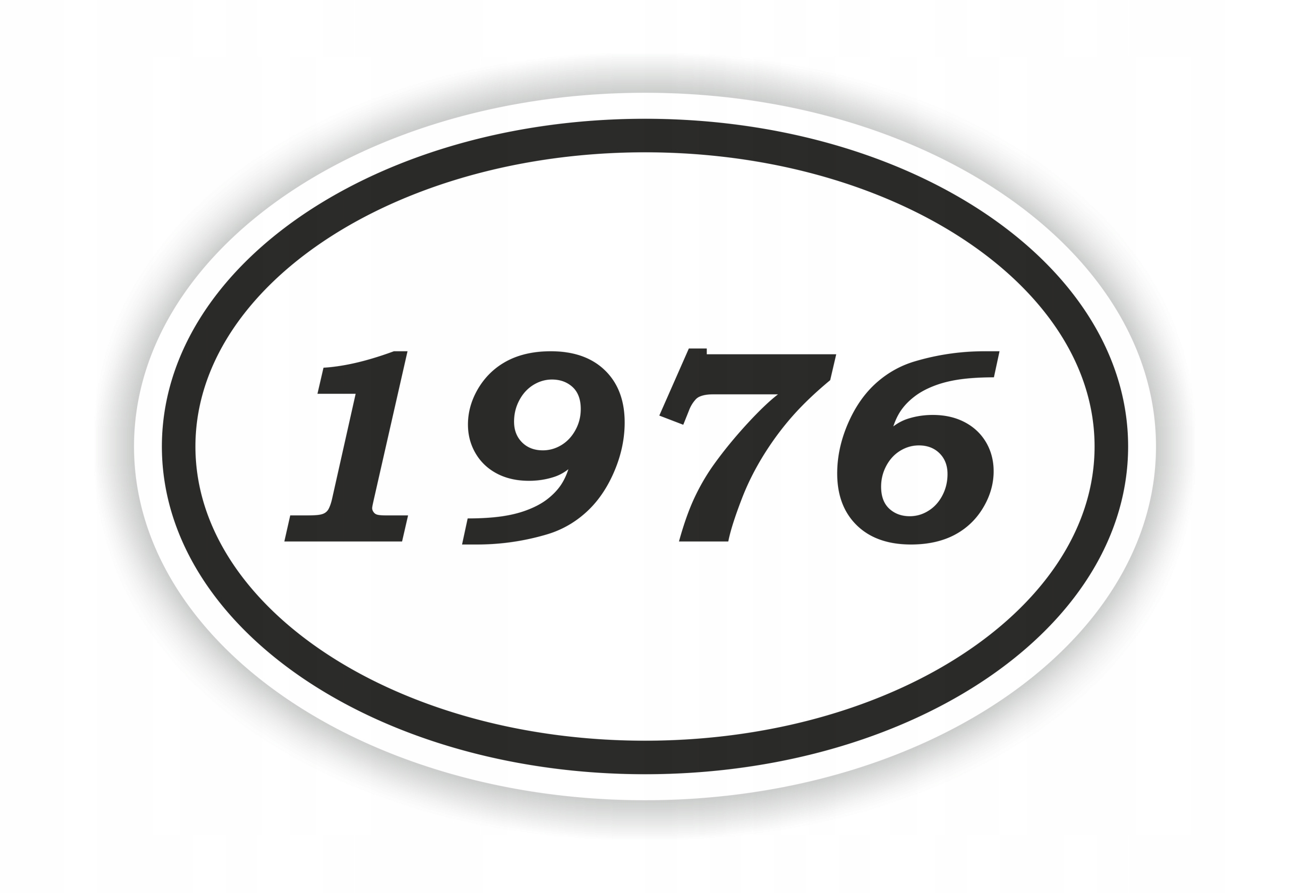 1976 - Oval Sticker - High Resolution Vinyl Waterproof za 52.00PLN z ...
