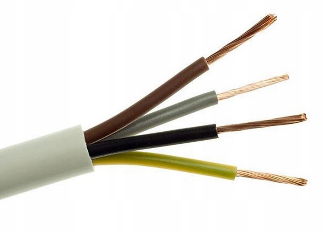 KABEL PRZEWÓD OWY H05VV-F 4x6mm2 GIĘTKI LINKA MIEDZIANA W PVC 1m ...