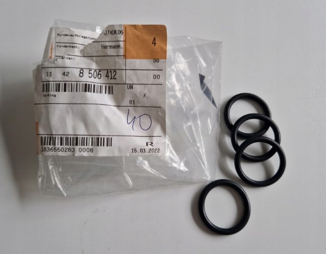 O-RING BMW E60N E81 1142 8506412 • Cena, Opinie - Allegro