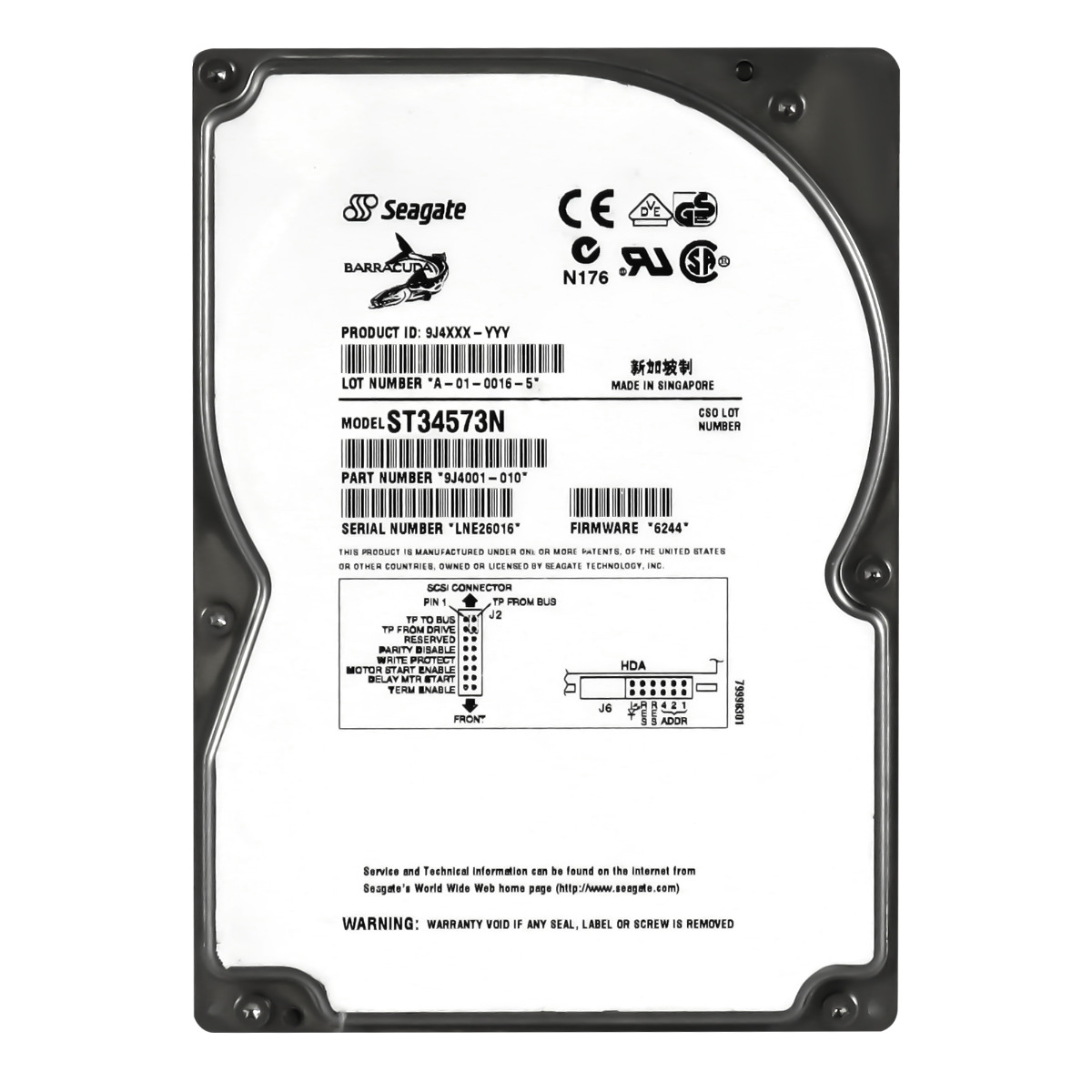 SEAGATE BARRACUDA 9LP 4.55GB 7.2K SCSI ST34573N za 455450.00HUF-ért - Allegro