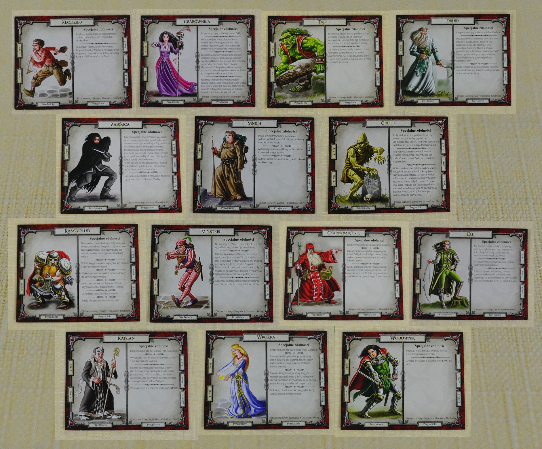 komplet 18 kart postaci TALISMAN Magia Miecz PL - Stan: używany 59,99 ...