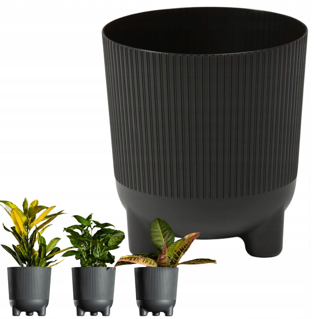 Doniczka tworzywo sztuczne czarny Lamela 14,1 cm x 14,1 x 15,3 cm (5900119042258) • Cena, Opinie ...