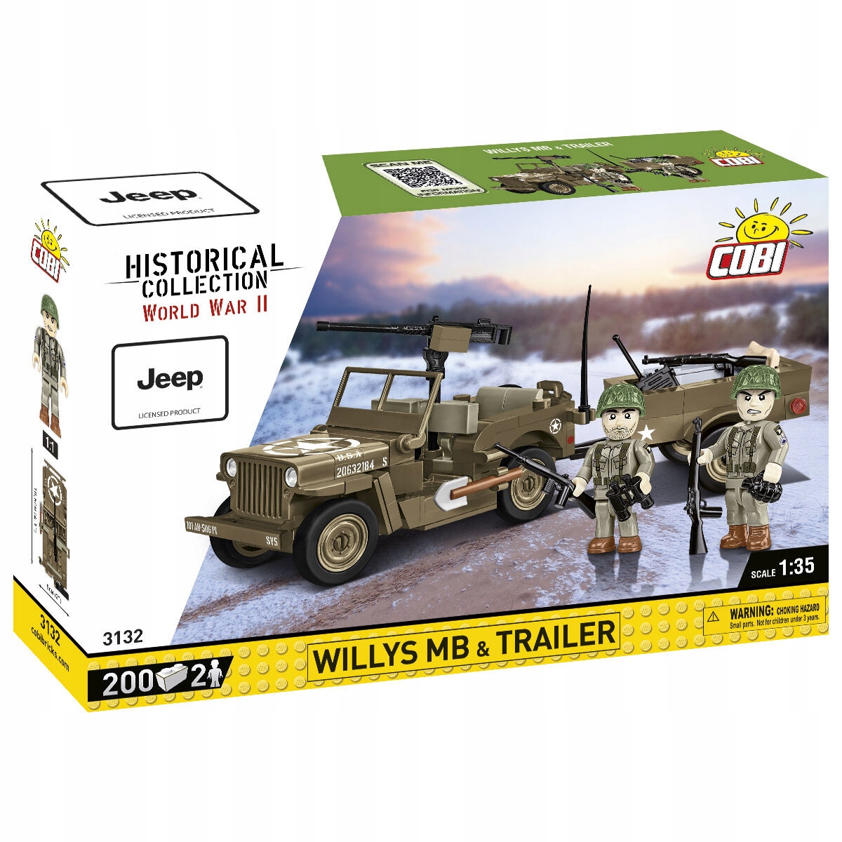Klocki COBI 3132 Willys MB & Trailer samochód terenowy z przyczepą JEEP ...