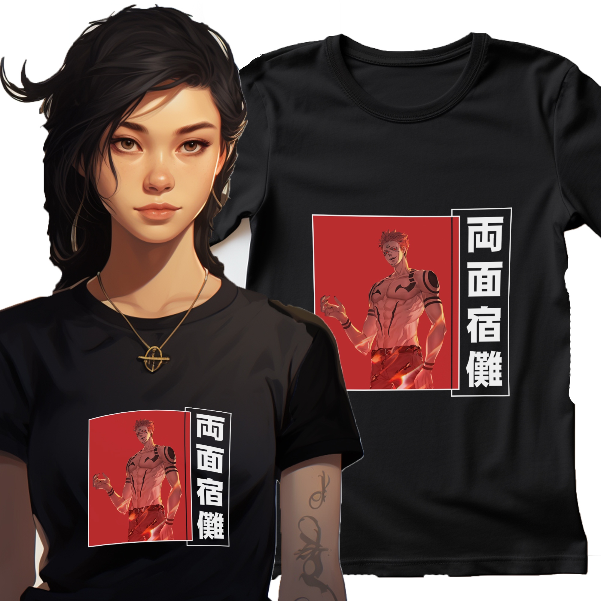 KOSZULKA DAMSKA JUJUTSU KAISEN RYOMEN SUKUNA ZŁOCZYŃCY WIKI MANGA ANIME ... KOSZULKA DAMSKA JUJUTSU KAISEN RYOMEN SUKUNA ZŁOCZYŃCY WIKI MANGA ANIME ...