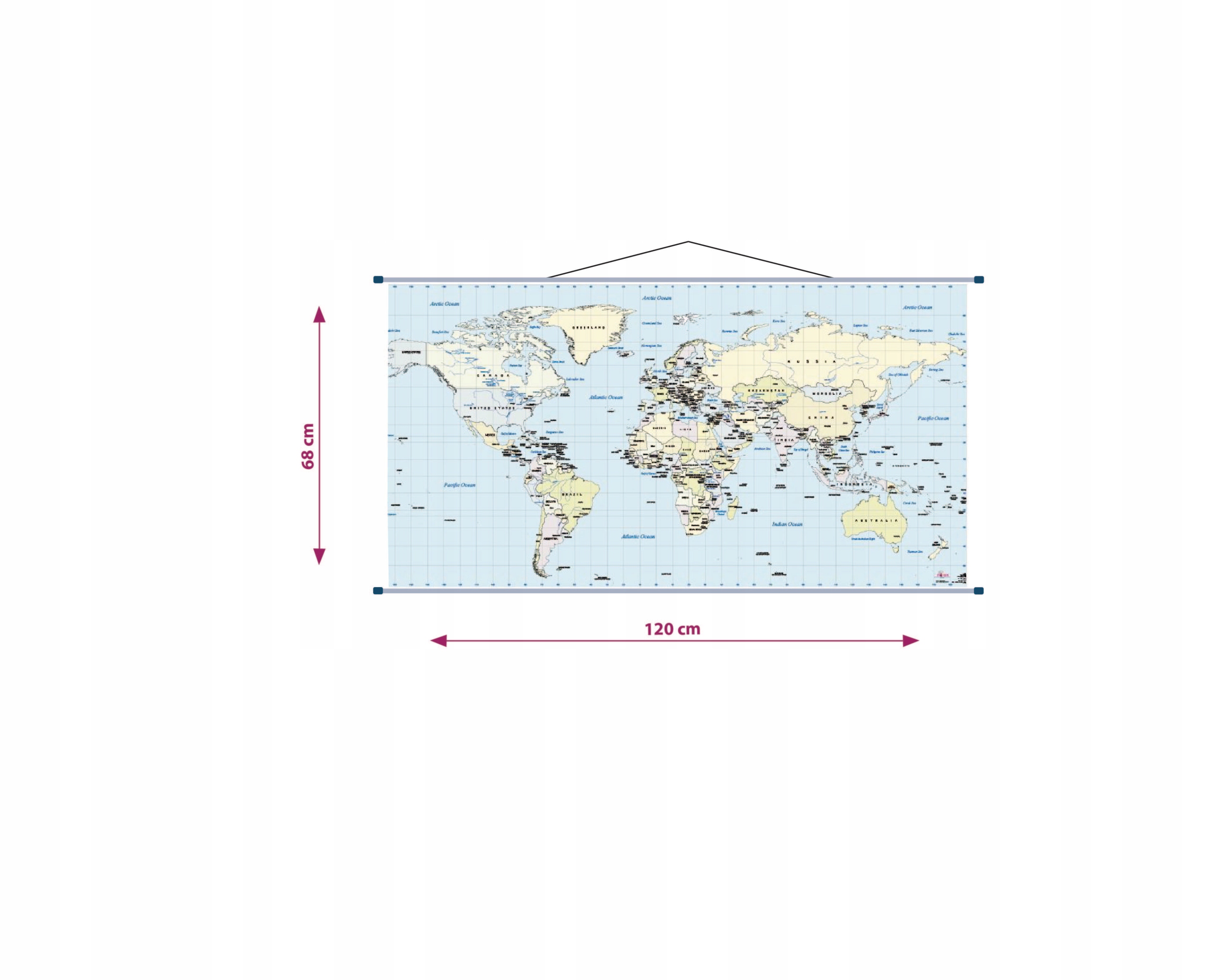MAPA ŚWIATA POLITYCZNA 68cmx120cm kod 0015 Wydawnictwo DobreMapy.pl ...