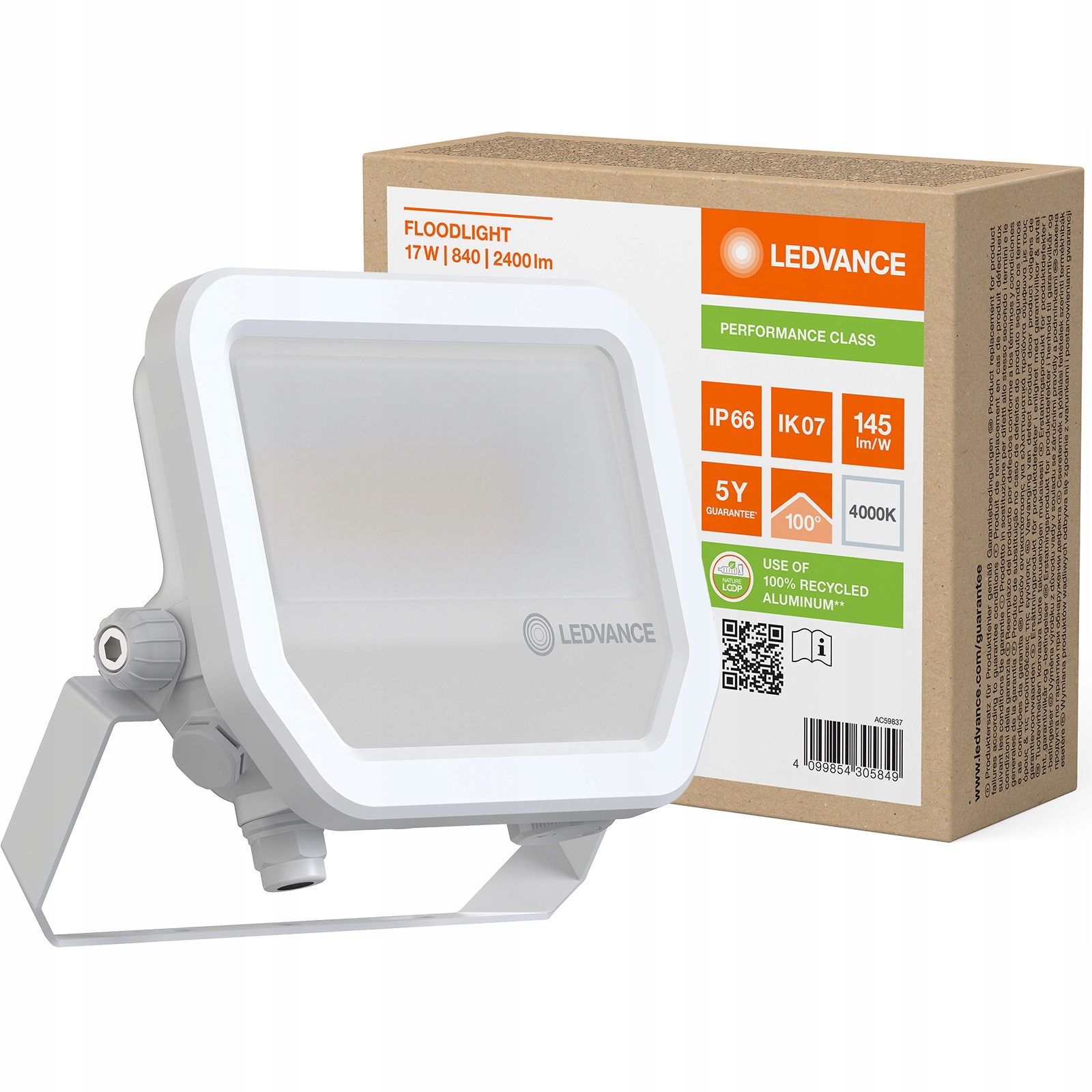 LED reflektor Halogen 17W 2400lm 4000K IP66 White LEDVANCE Floodlight ...