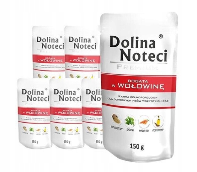 DOLINA NOTECI SASZETKA 150g x 10 szt WOŁOWINA karma mokra dla psa dorosłego (5905215145193 ...