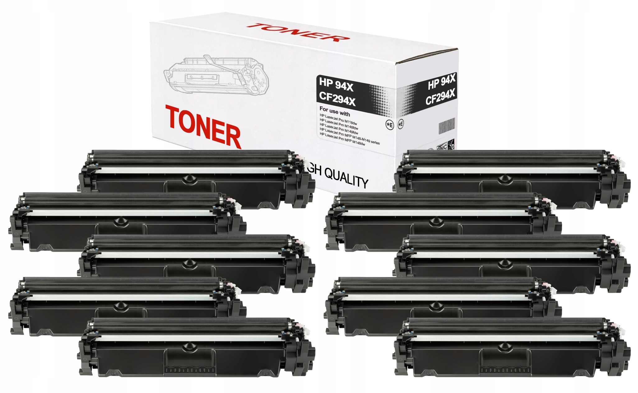 10X TONER DO DRUKARKI HP CF294A CF294X 94X 94A XL 2800 STRON + CHIP ...