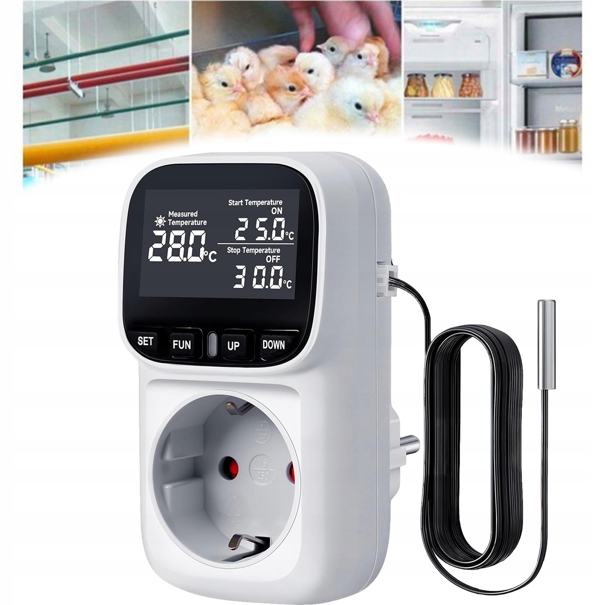 DIGITÁLIS TERMOSZTÁT HŐMÉRSÉKLET SZABÁLYOZÓ ALJZAT 16A 230V ...